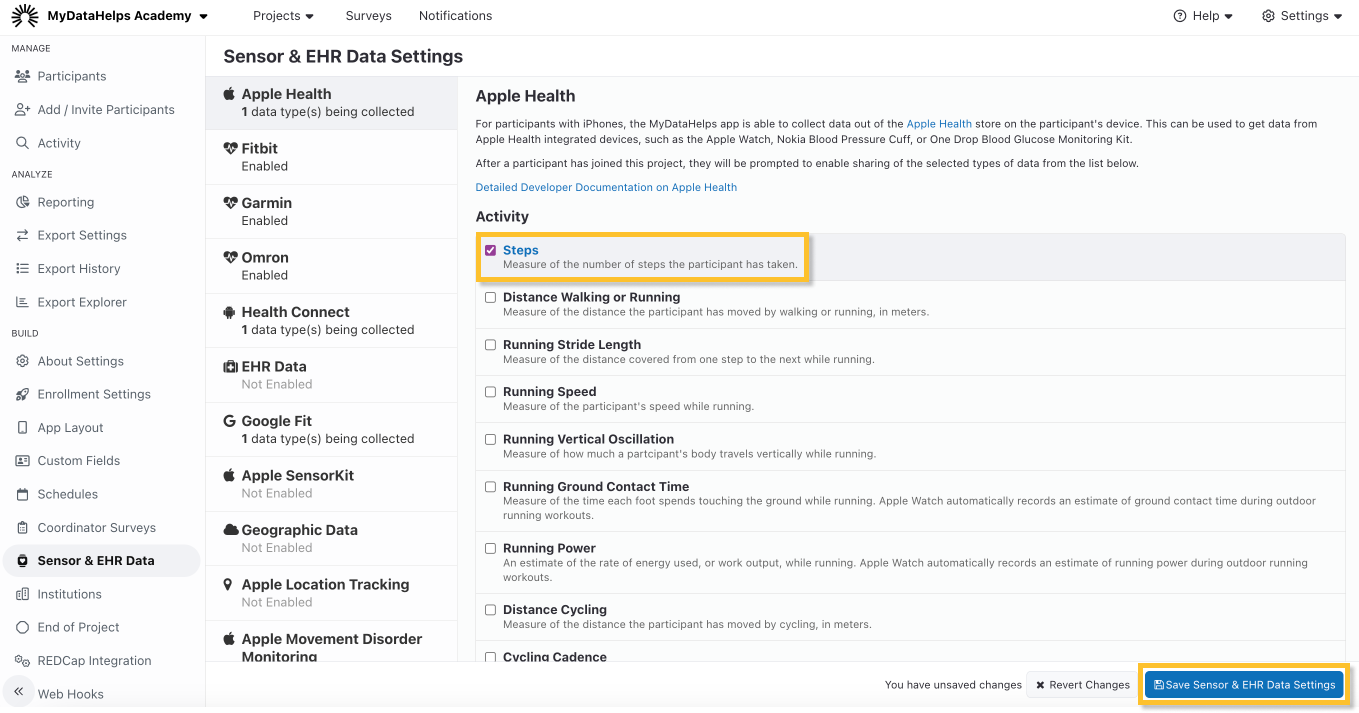Collecting Sensor Data